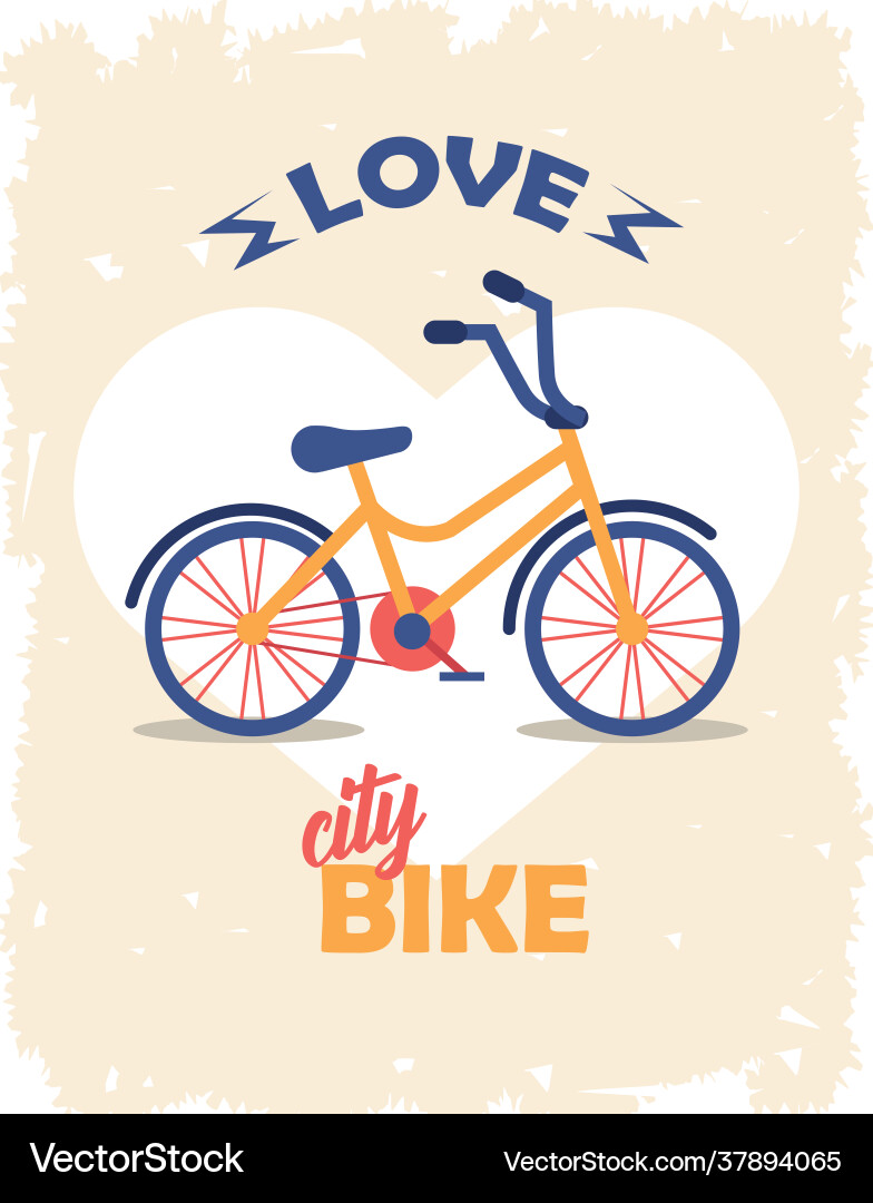 Love bike poster Royalty Free Vector Image - VectorStock