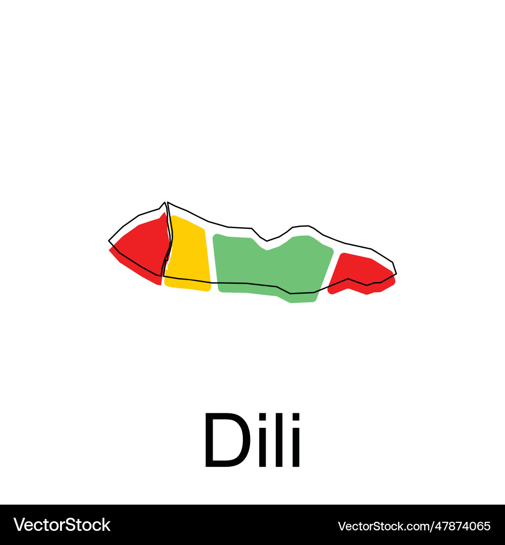 Map of dili design template national borders Vector Image