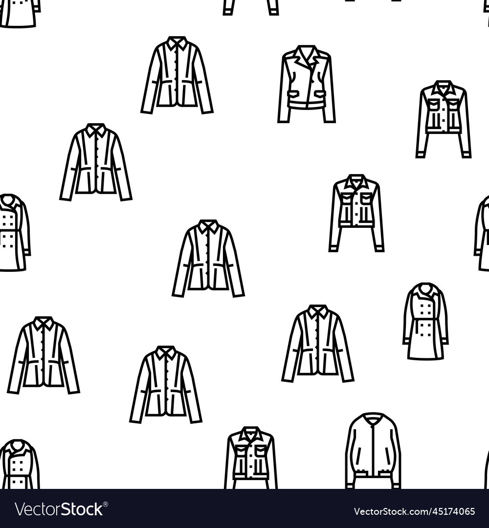 Outerwear Female Clothes Girl Seamless Royalty Free Vector