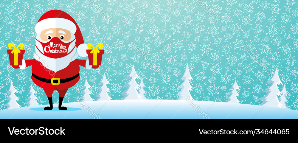 Santa claus in a protective mask Royalty Free Vector Image