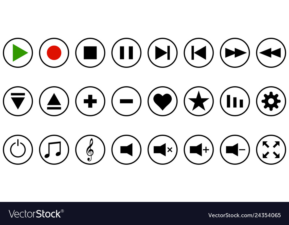 Set media player button icon Royalty Free Vector Image
