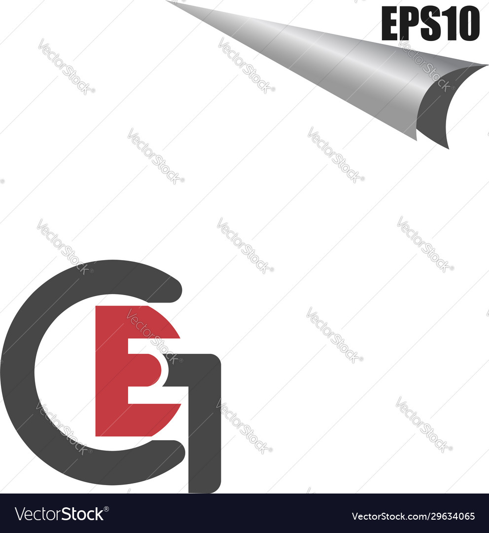Simple ge initial monogram design template Vector Image