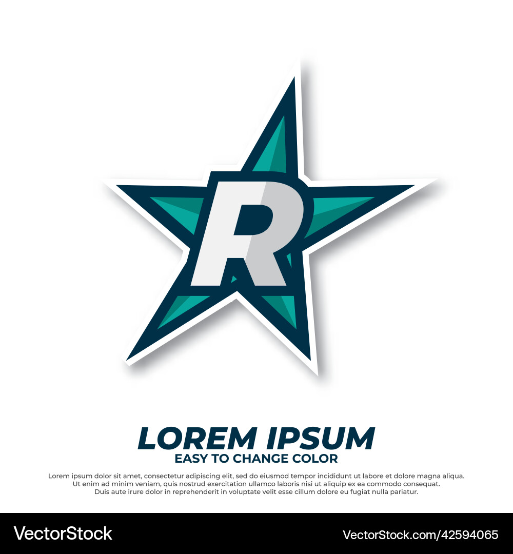 Letter R With Star Logo R Star Logo Vector Art, Icons, And Graphics