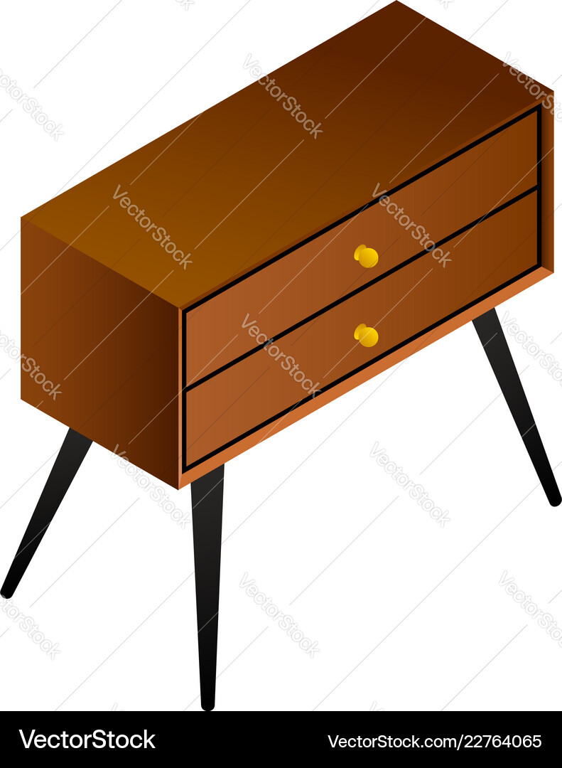 Vintage night stand icon isometric style Vector Image