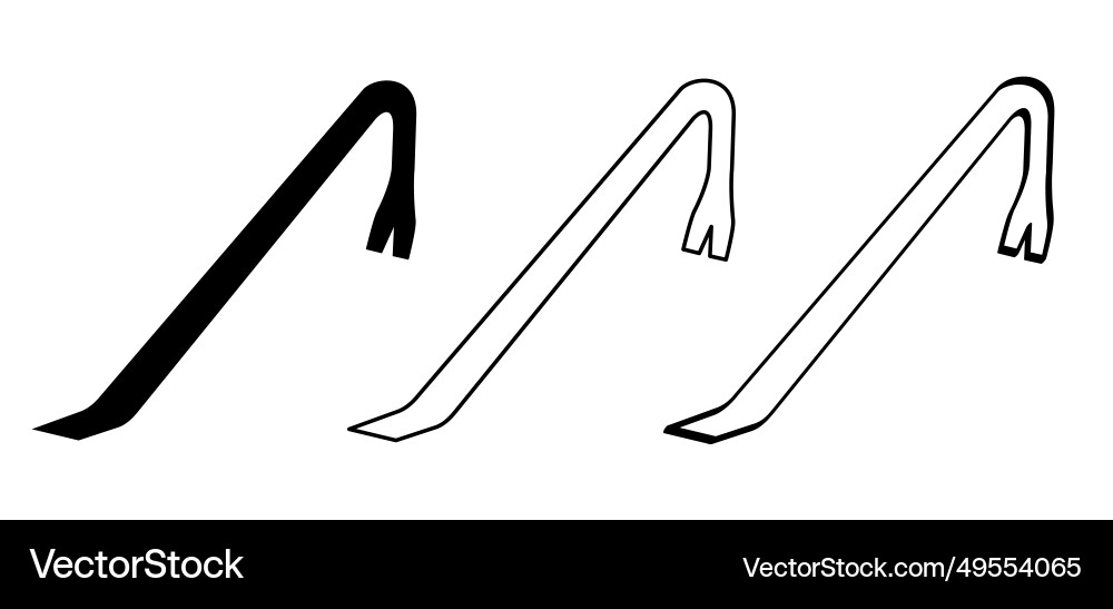 Wrecking bar pry or crowbar icon Royalty Free Vector Image