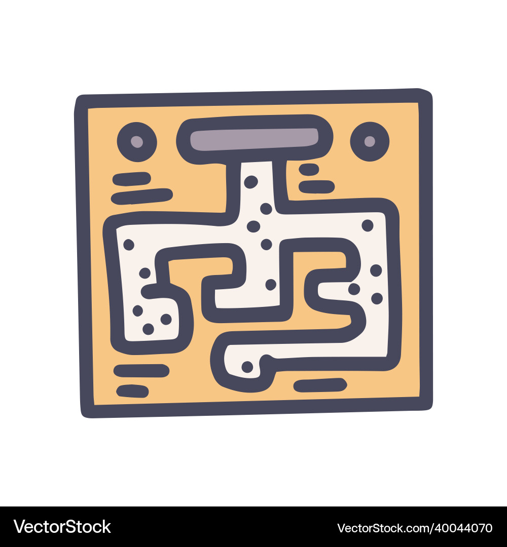 Ant farm color doodle simple icon Royalty Free Vector Image