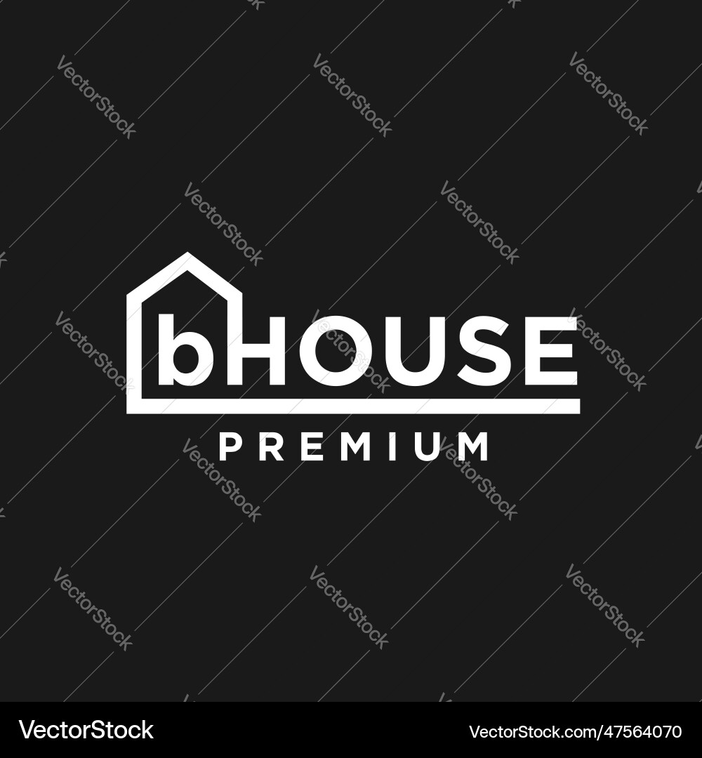 B house minimalist logo icon design Royalty Free Vector