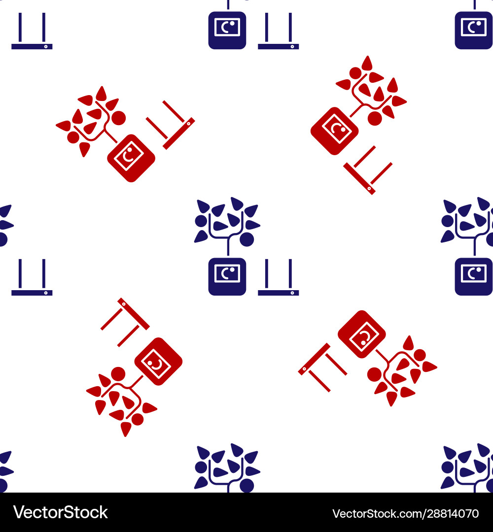 Blue and red smart farming technology - farm Vector Image