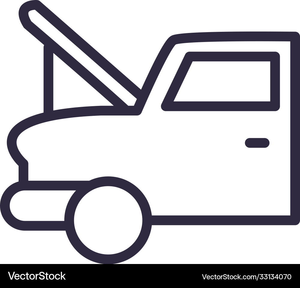 Car hood line style icon design Royalty Free Vector Image