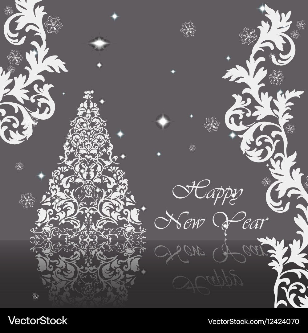 Classic royal silver ornamented card Royalty Free Vector