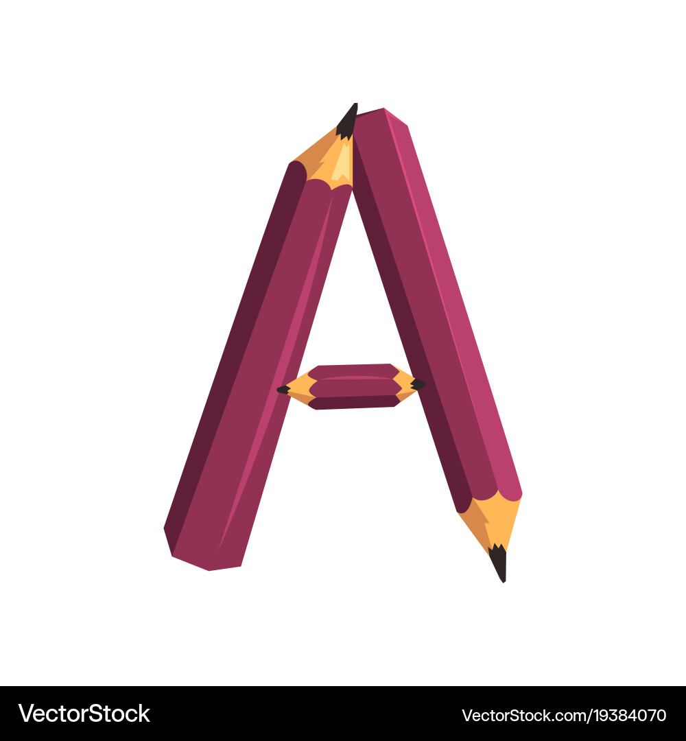 Colorful alphabet letter a created with three Vector Image