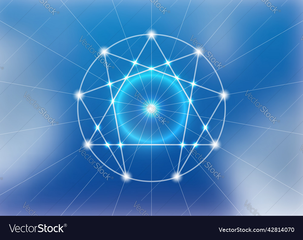 Enneagram icon sacred geometry diagram logo Vector Image Enneagram icon sacred geometry diagram logo Vector Image