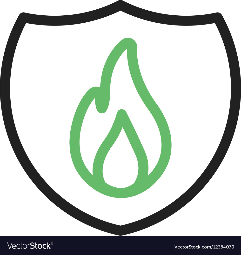 Fire shield Royalty Free Vector Image - VectorStock