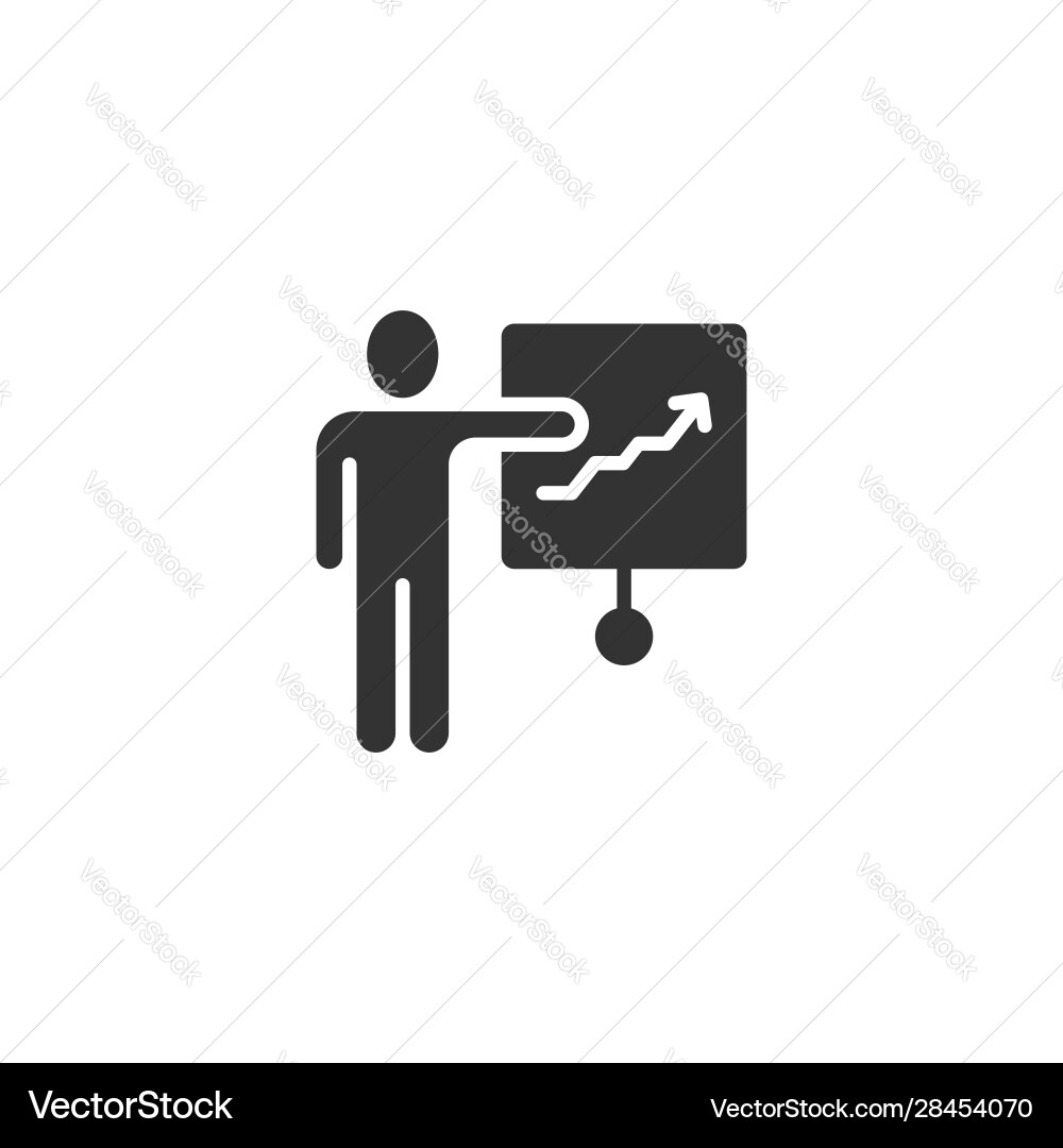 People with growth arrow icon in flat style work Vector Image