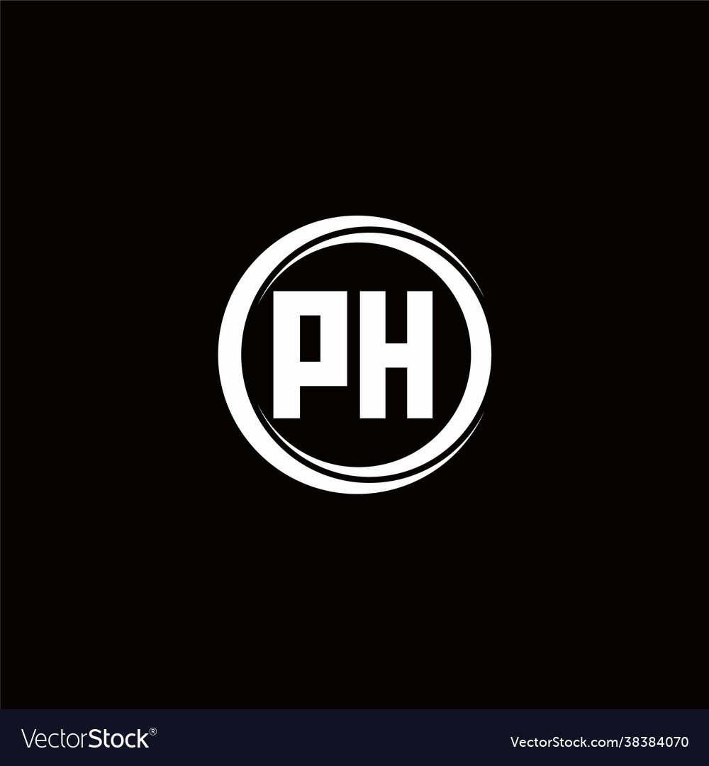 Ph logo initial letter monogram with circle slice Vector Image