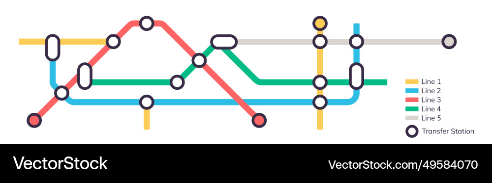 Scheme of metro stations and plan subway Vector Image