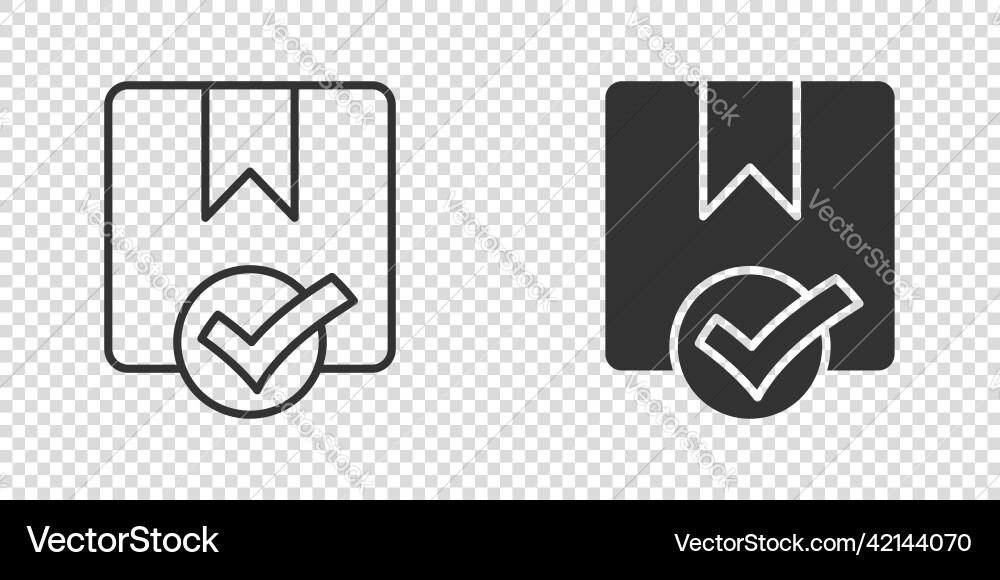 Shipping box check icon in flat style container Vector Image