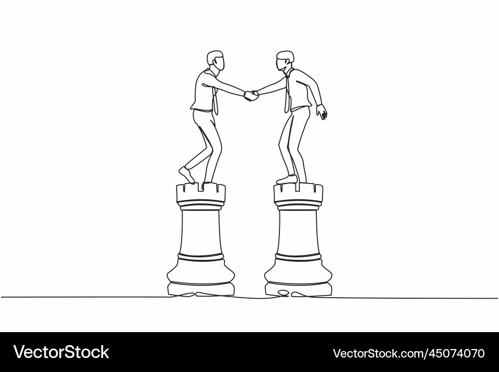 Single one line drawing businessman leader Vector Image