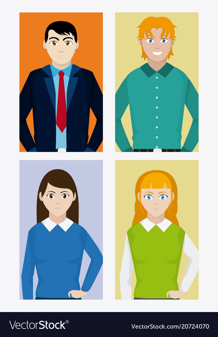 Young people cartoons Royalty Free Vector Image