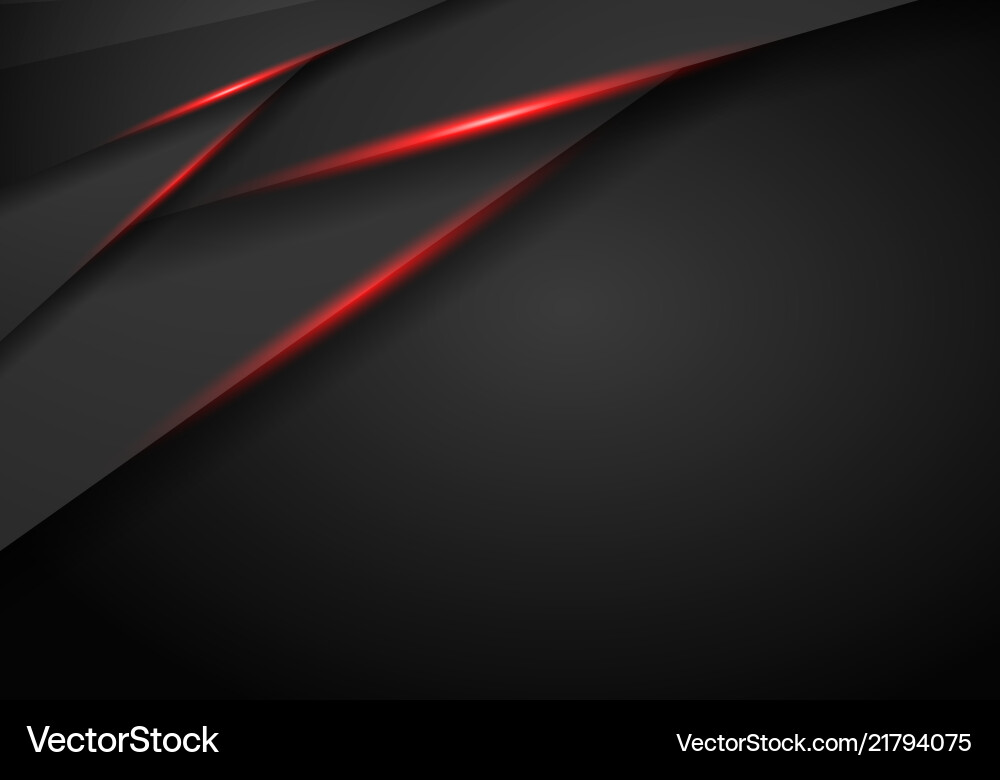 Abstract metallic black red frame sport design Vector Image