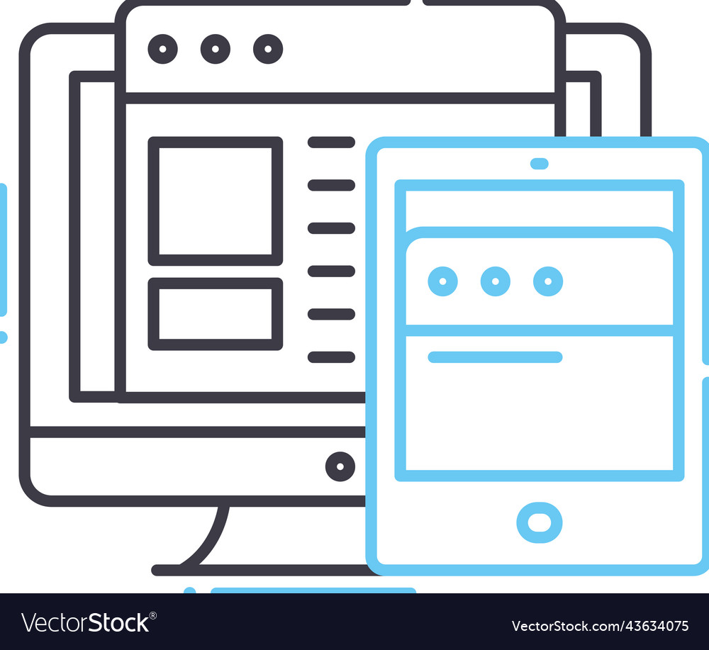 Corporate website line icon outline symbol Vector Image