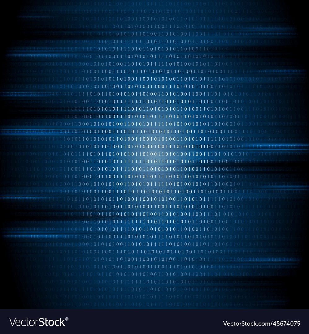 Dark blue binary code tech background Royalty Free Vector