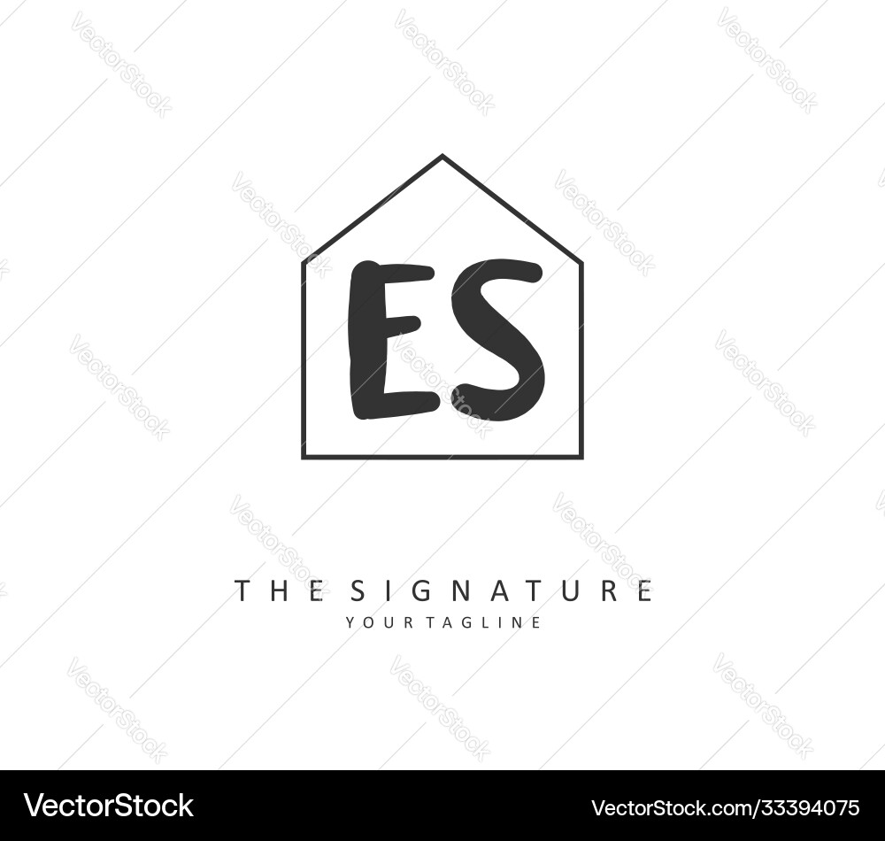 E s es initial letter handwriting and signature Vector Image