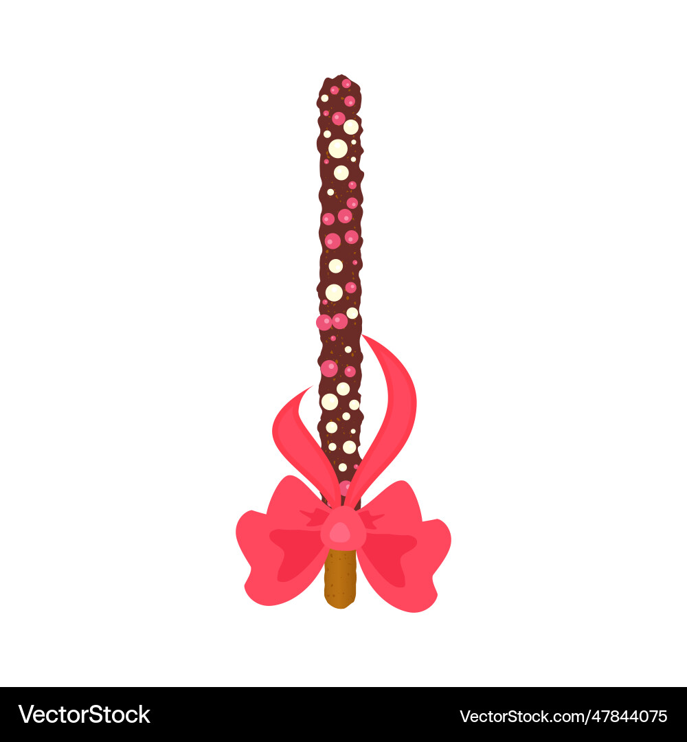 Frosted chocolate chip cookie stick in sprinkles Vector Image