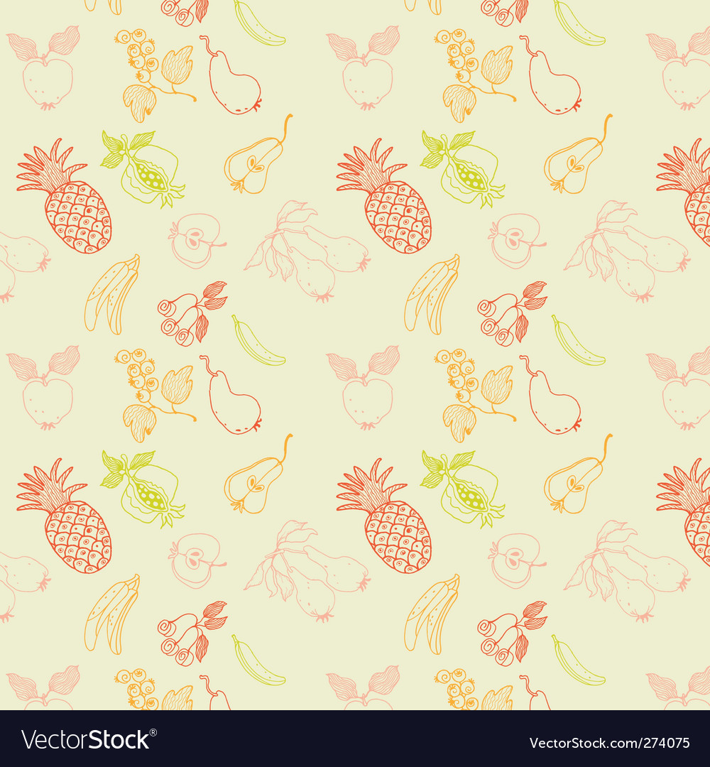 Fruits seamless pattern Royalty Free Vector Image