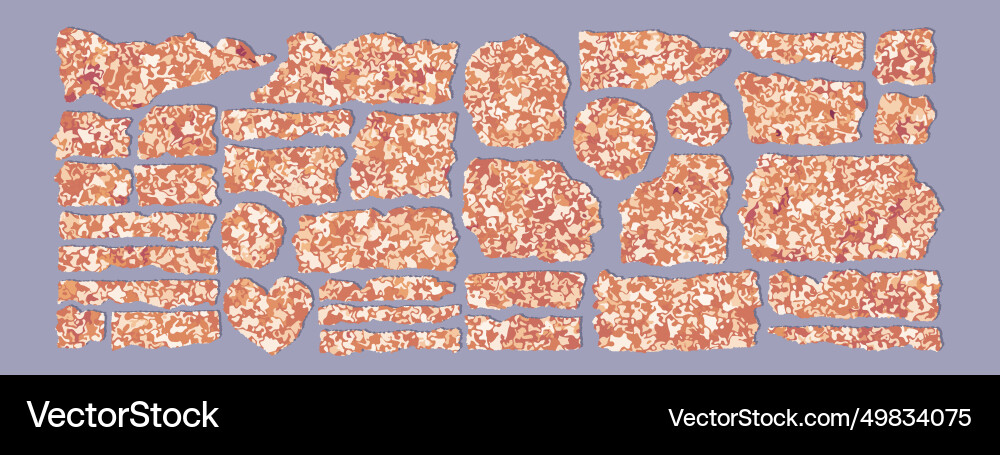 Glitter gold paper strips with torn edges Vector Image