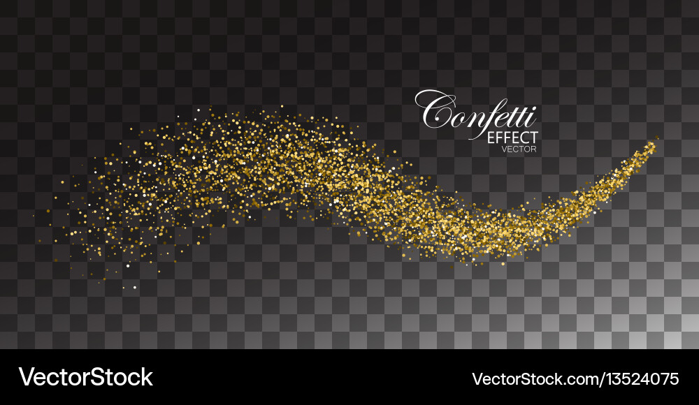 Glittering golden stream sparkles Royalty Free Vector Image