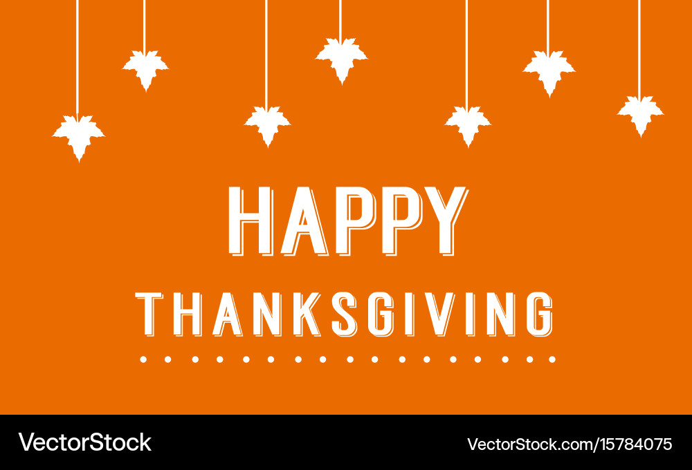 Happy thanksgiving celebration on orange Vector Image