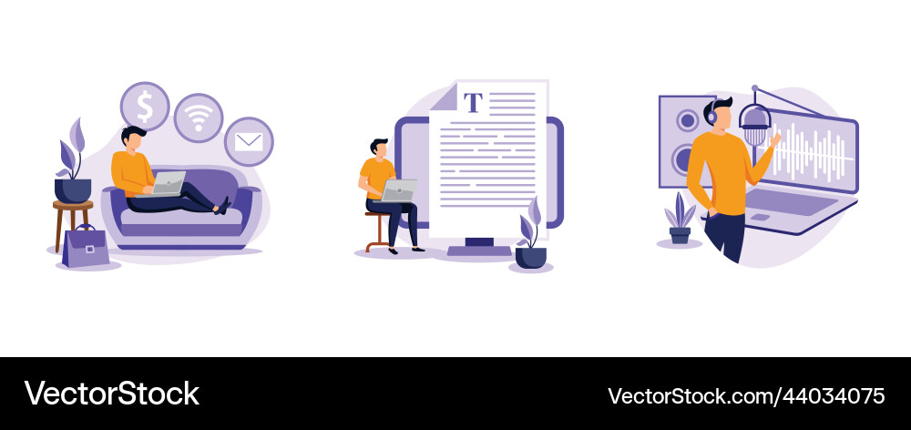 Independent entrepreneur become a freelancer Vector Image