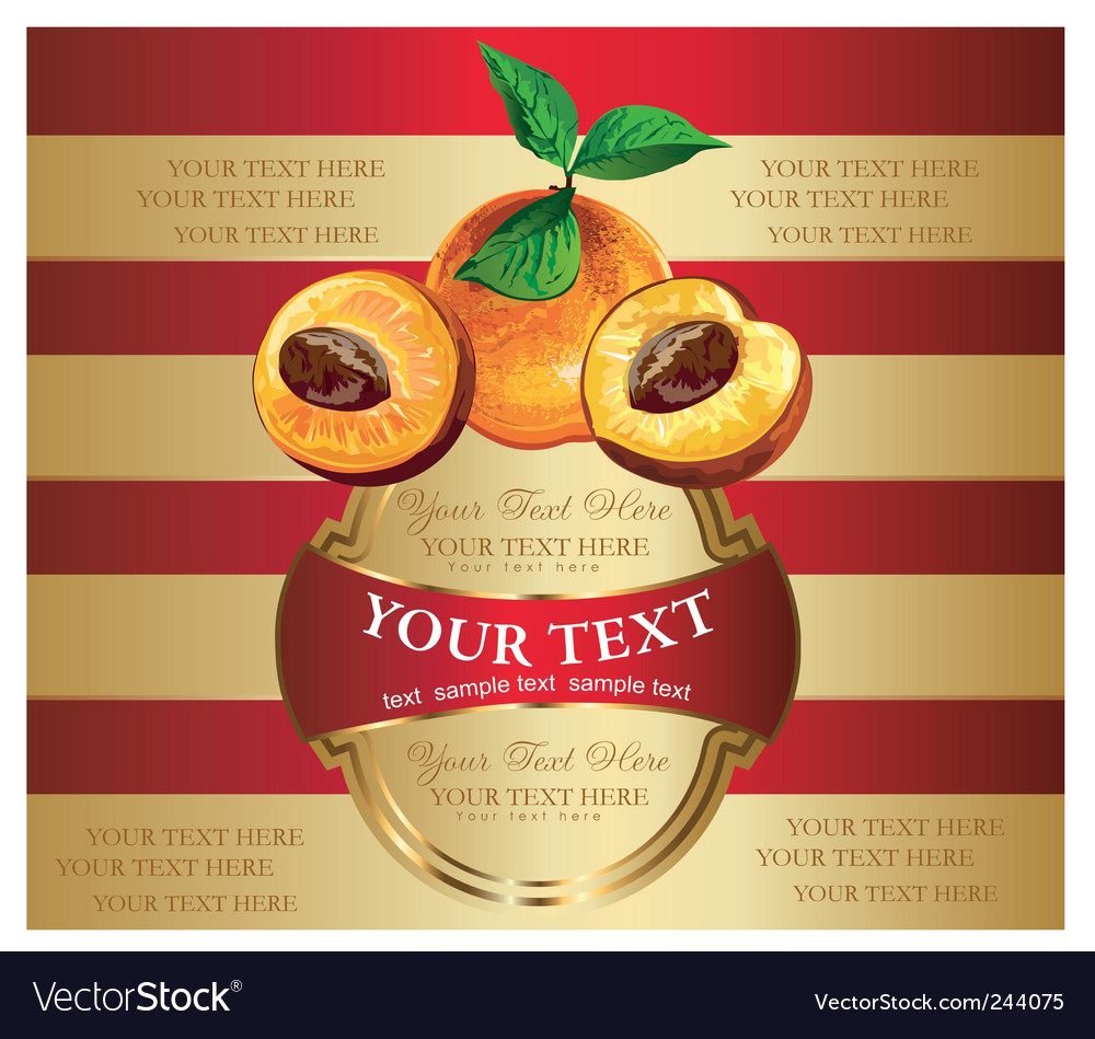 Label with peach Royalty Free Vector Image - VectorStock