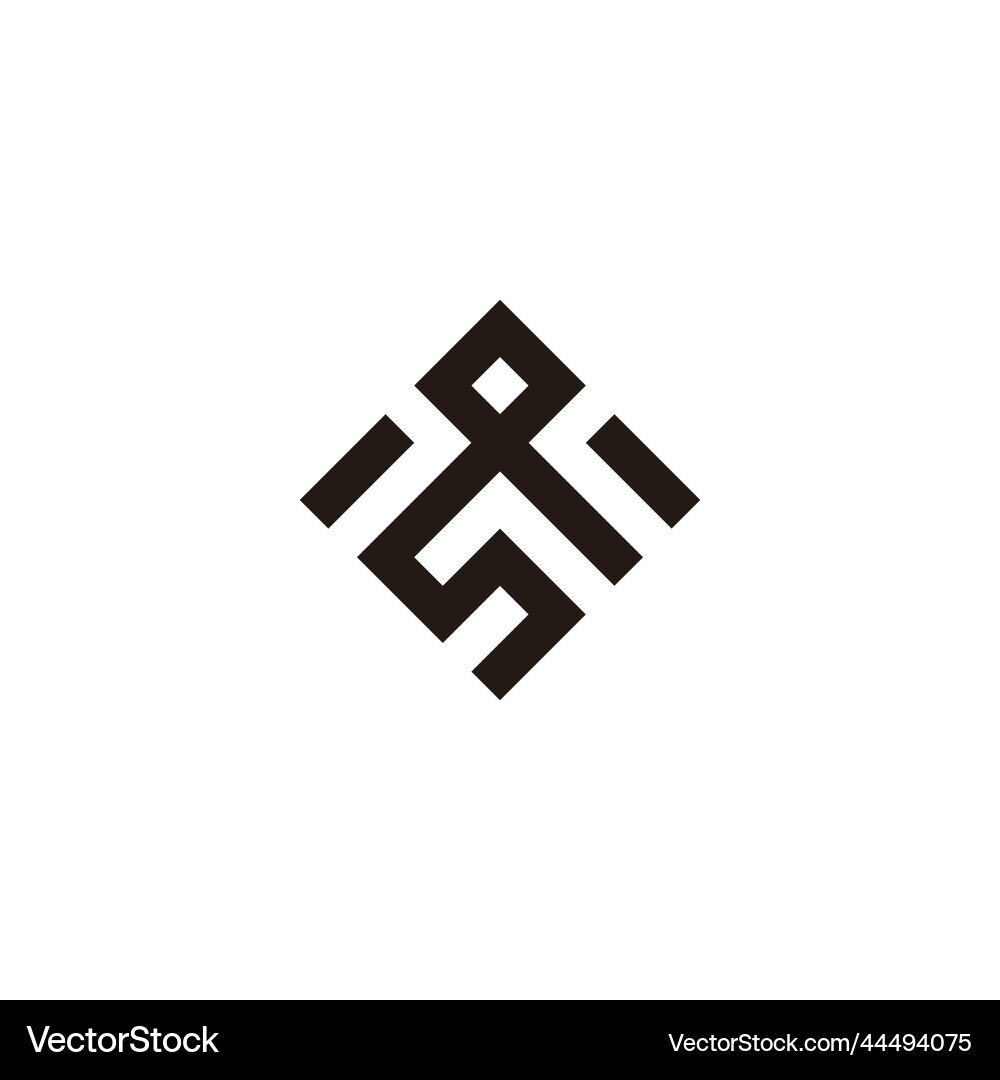 Letter sp connect square geometric symbol simple Vector Image