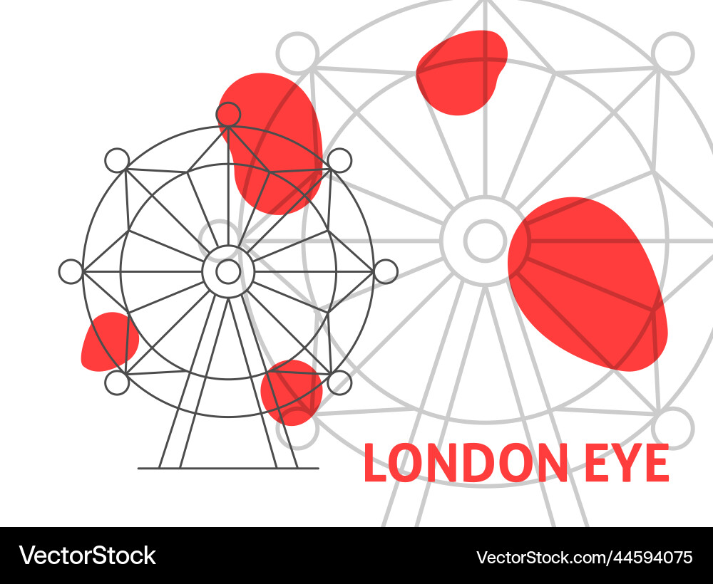London eye line banner Royalty Free Vector Image