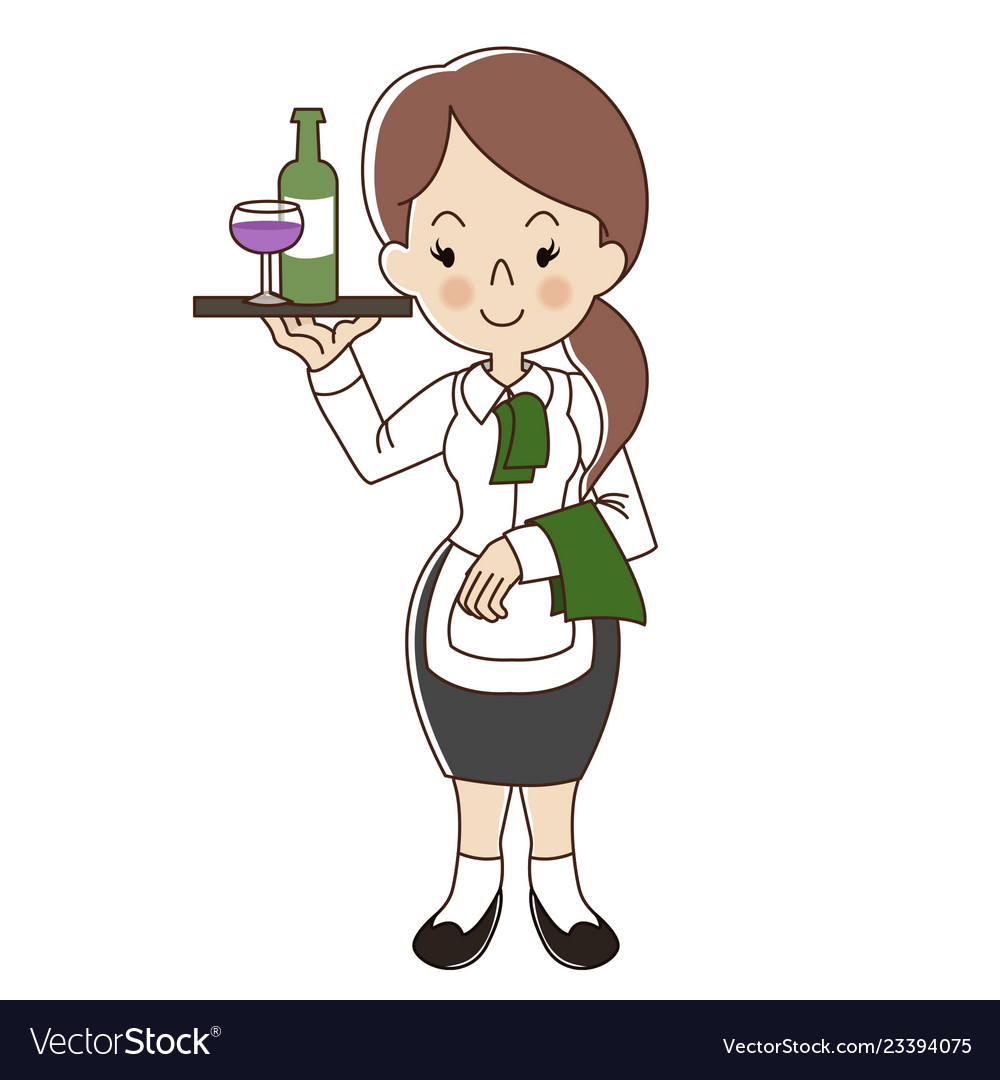 Occupation waitress Royalty Free Vector Image - VectorStock