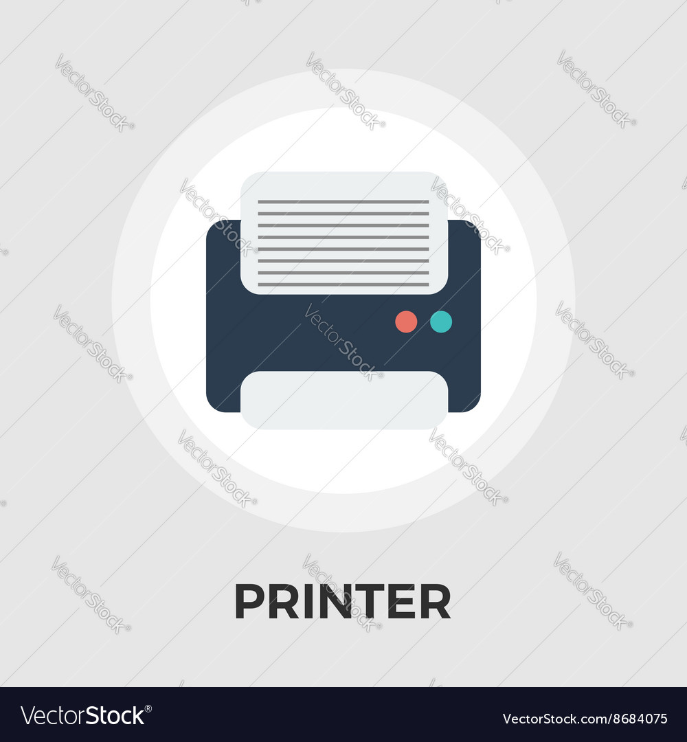 Printer flat icon Royalty Free Vector Image - VectorStock