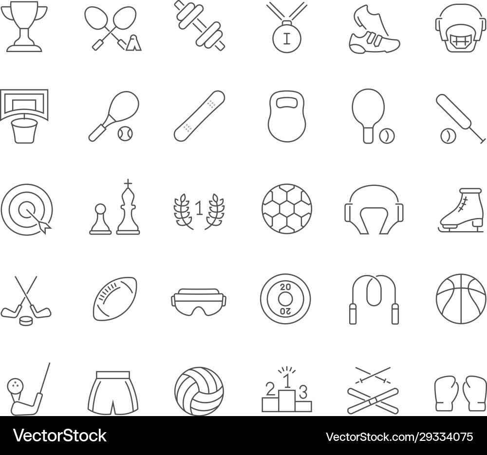 Set line icons sport Royalty Free Vector Image
