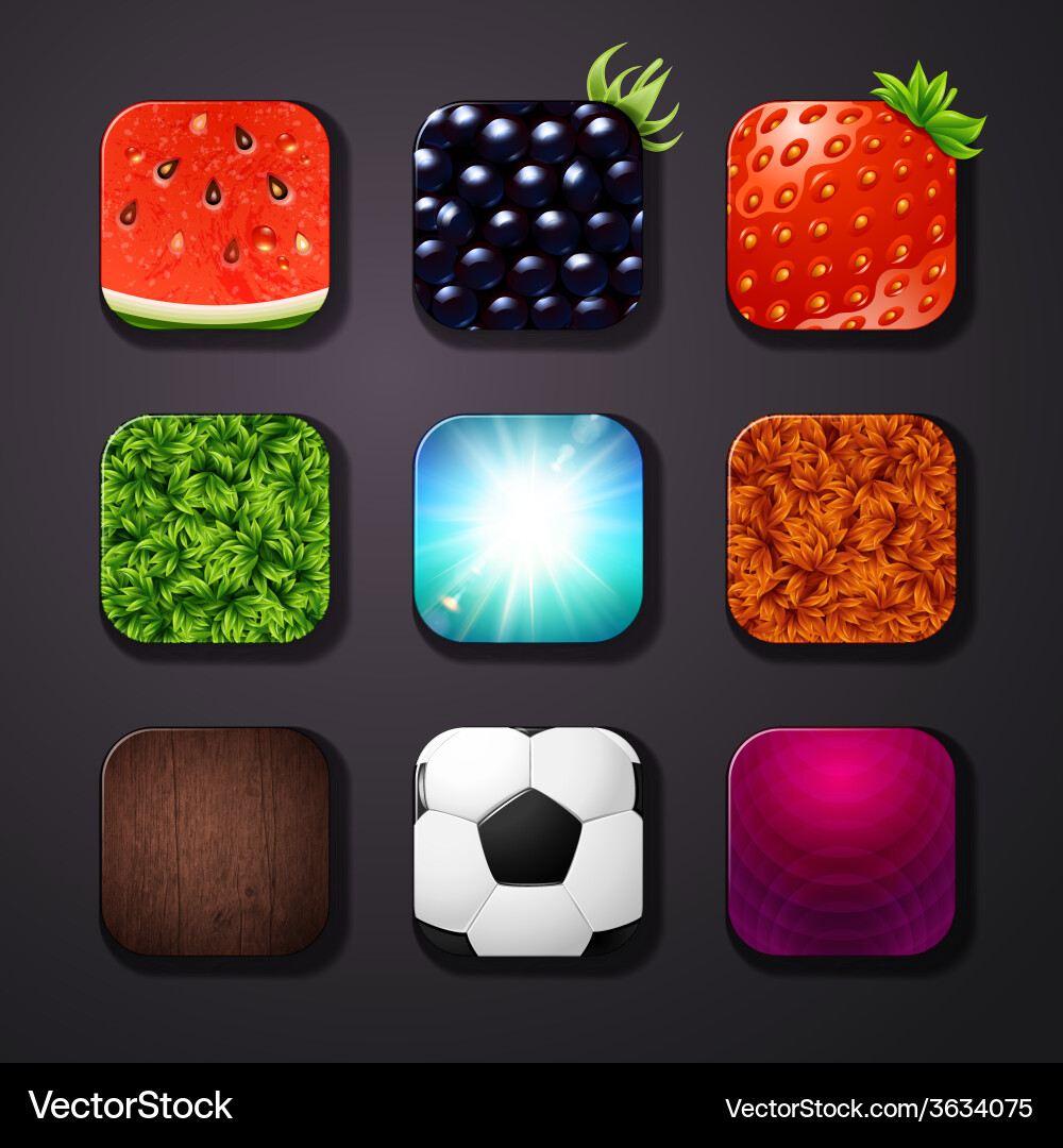 Set of icons stylized like mobile app Royalty Free Vector