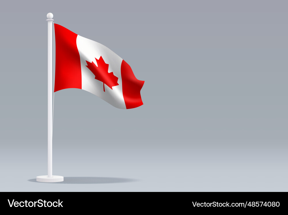 3d realistic national canada flag isolated on Vector Image