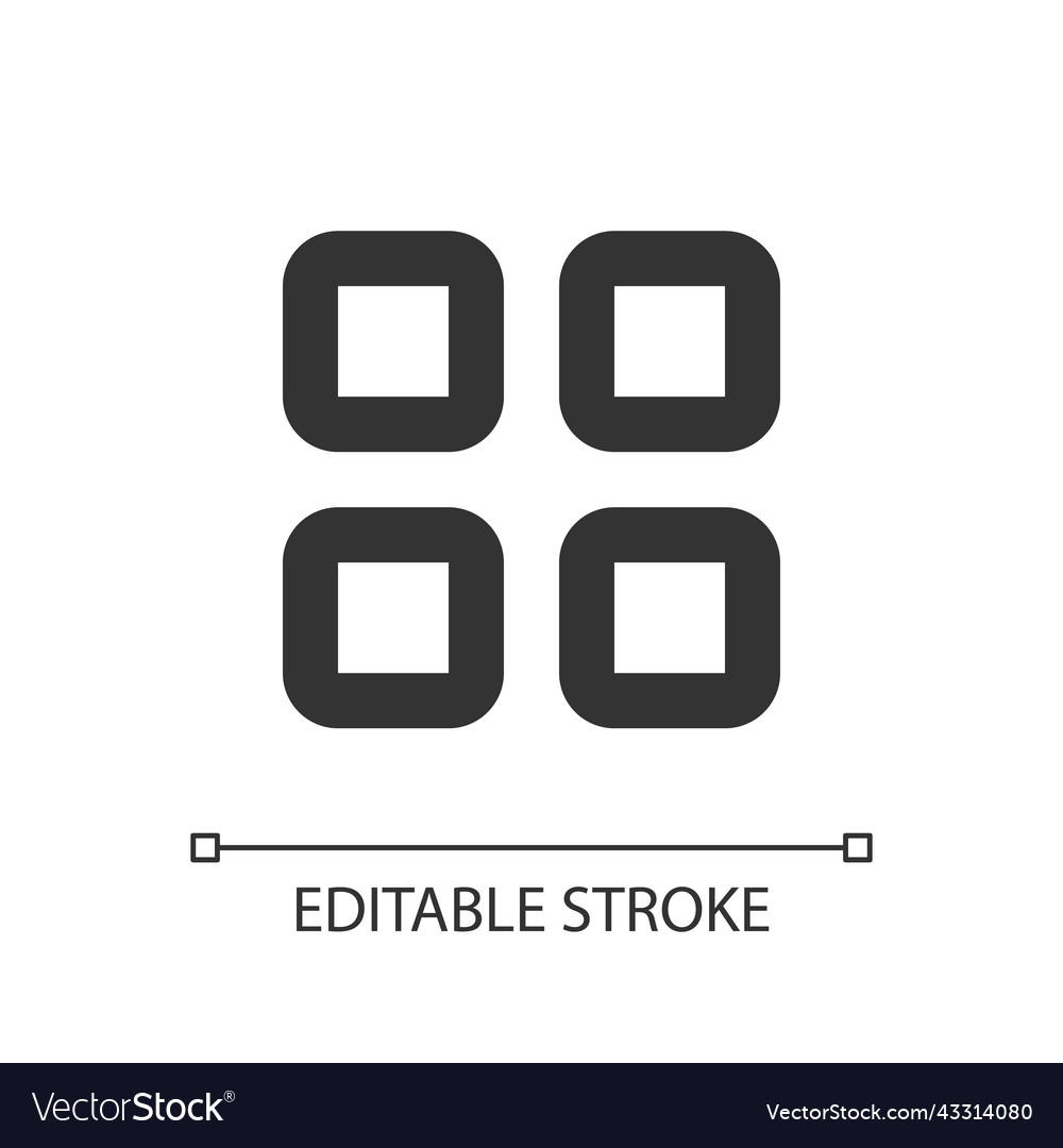 Bento like menu pixel perfect linear ui icon Vector Image