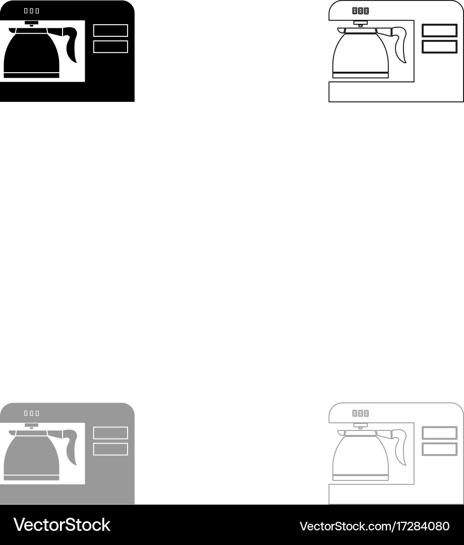Coffeemaker coffee machine set icon Royalty Free Vector