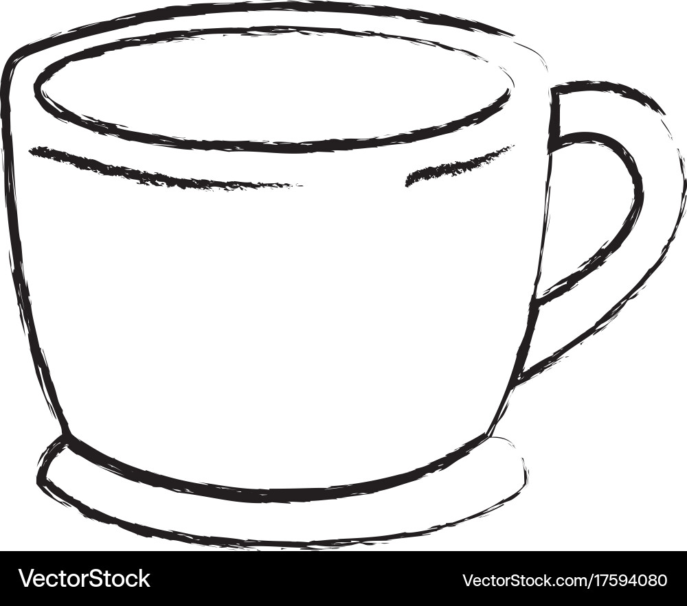 Cup of coffee with handle monochrome blurred Vector Image