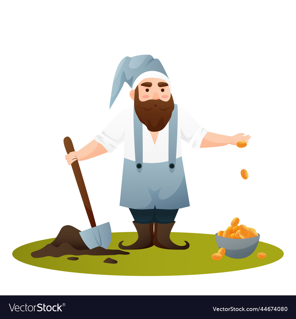 Cute garden gnome Royalty Free Vector Image - VectorStock