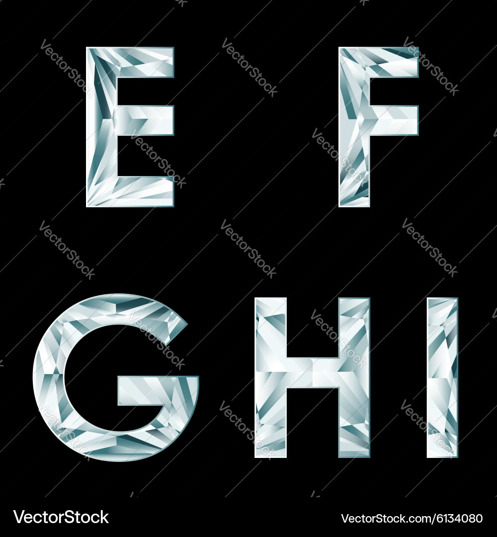 Diamond letters alphabet available in portfolio Vector Image