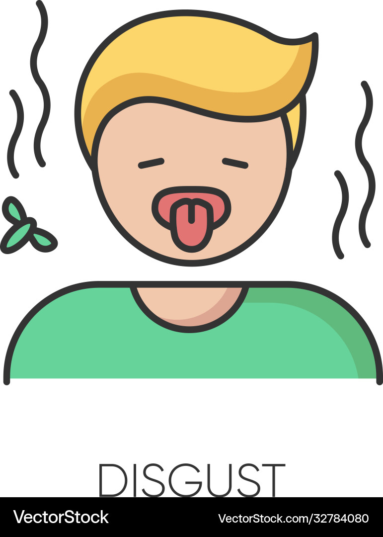 Disgust rgb color icon Royalty Free Vector Image