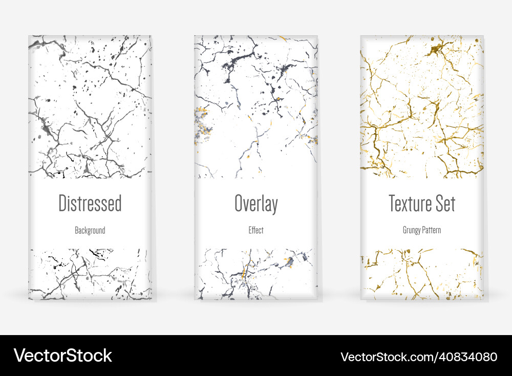 Distress grunge texture set scratched dirt print Vector Image
