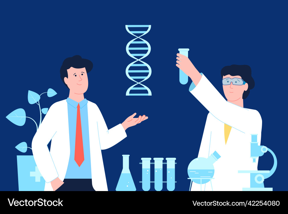 Dna scientist work in medicine laboratory Vector Image