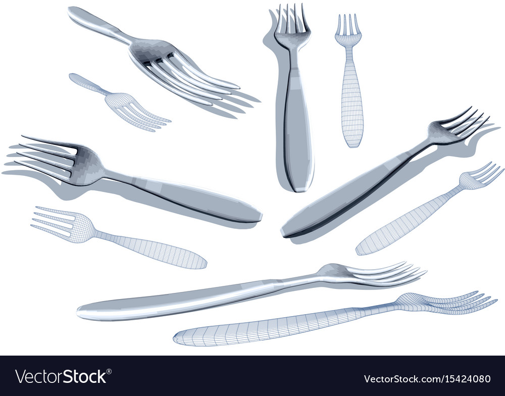 Fork set Royalty Free Vector Image - VectorStock